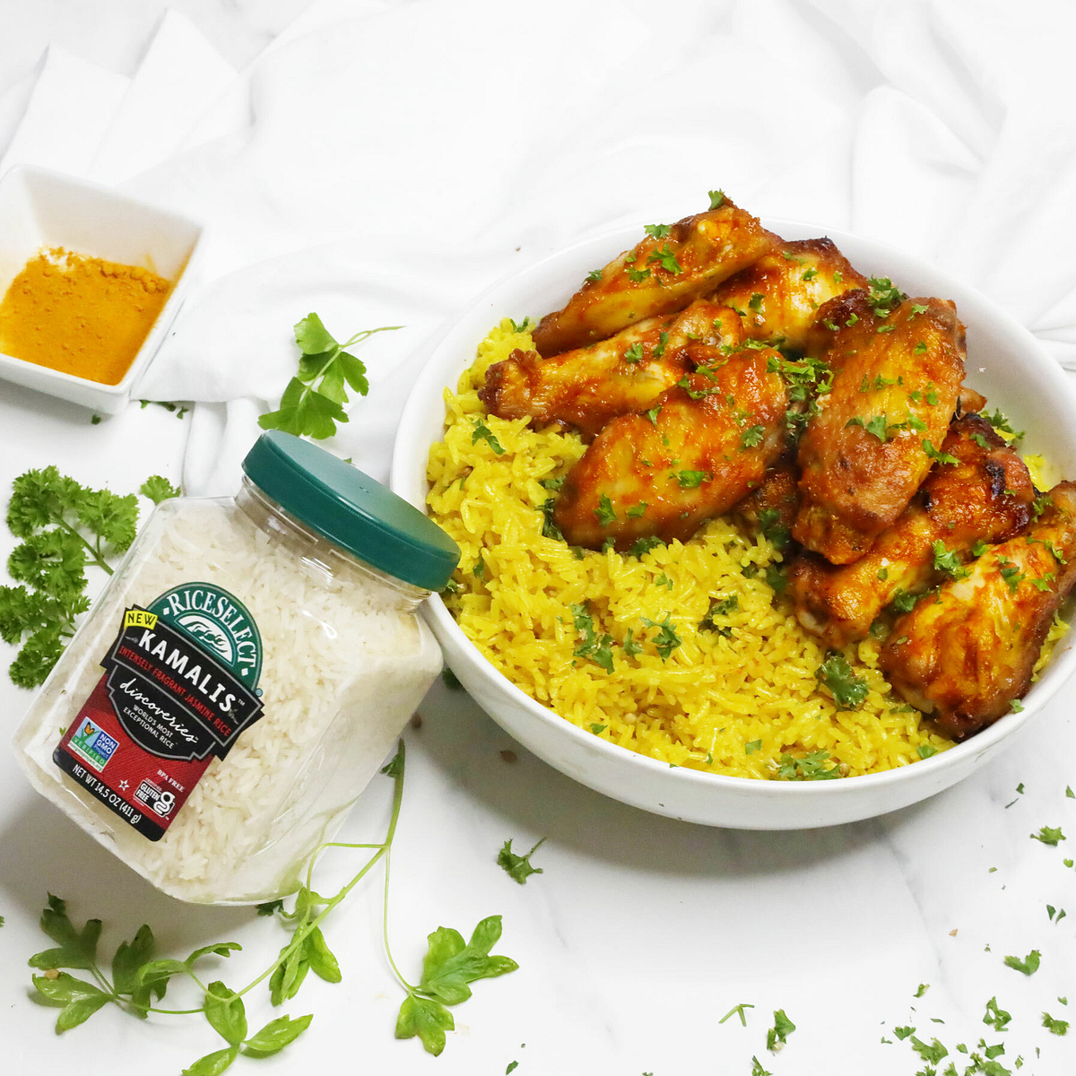 RiceSelect® | Savourous Turmeric Kamalis™ Rice with AirFried Chicken…