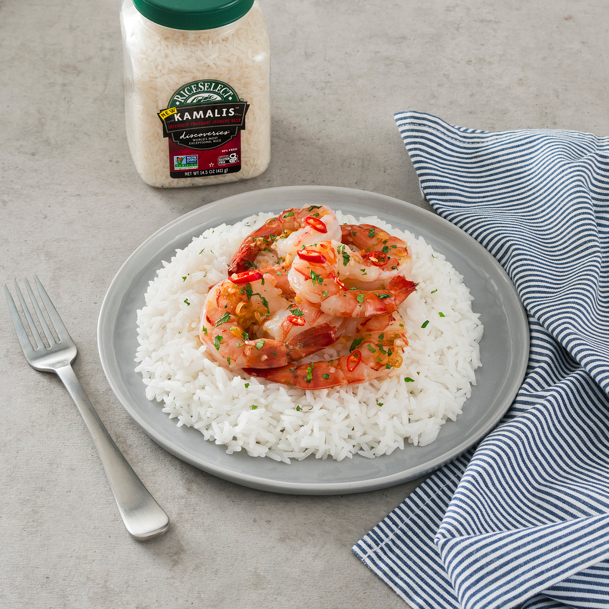 RiceSelect® | Spicy Thai Shrimp Salad Recipe with Kamalis™